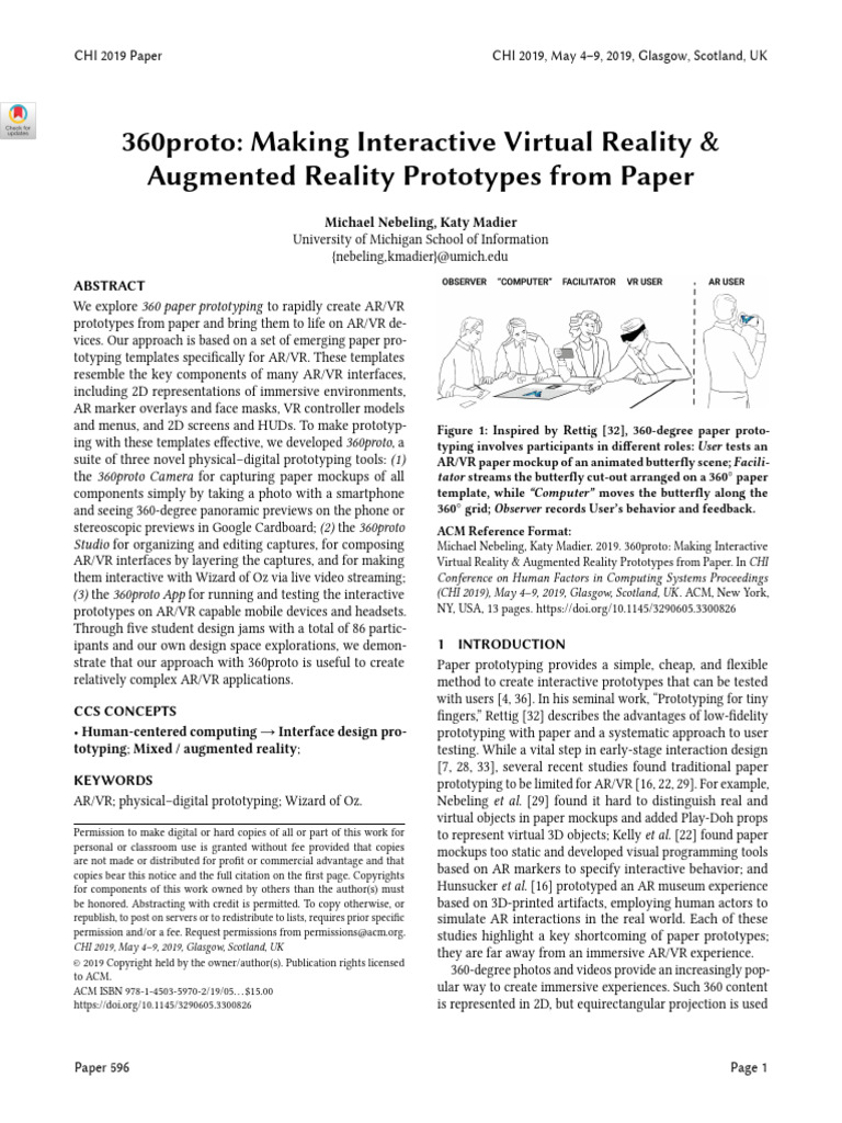360proto: AR/VR Prototyping from Paper | PDF | Augmented Reality ...
