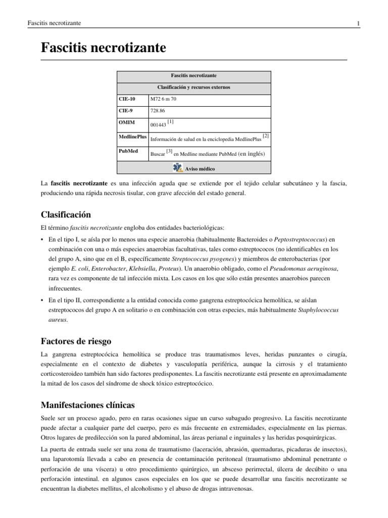 Fascitis Necrotizante | PDF | Especialidades Medicas | Enfermedades y ...