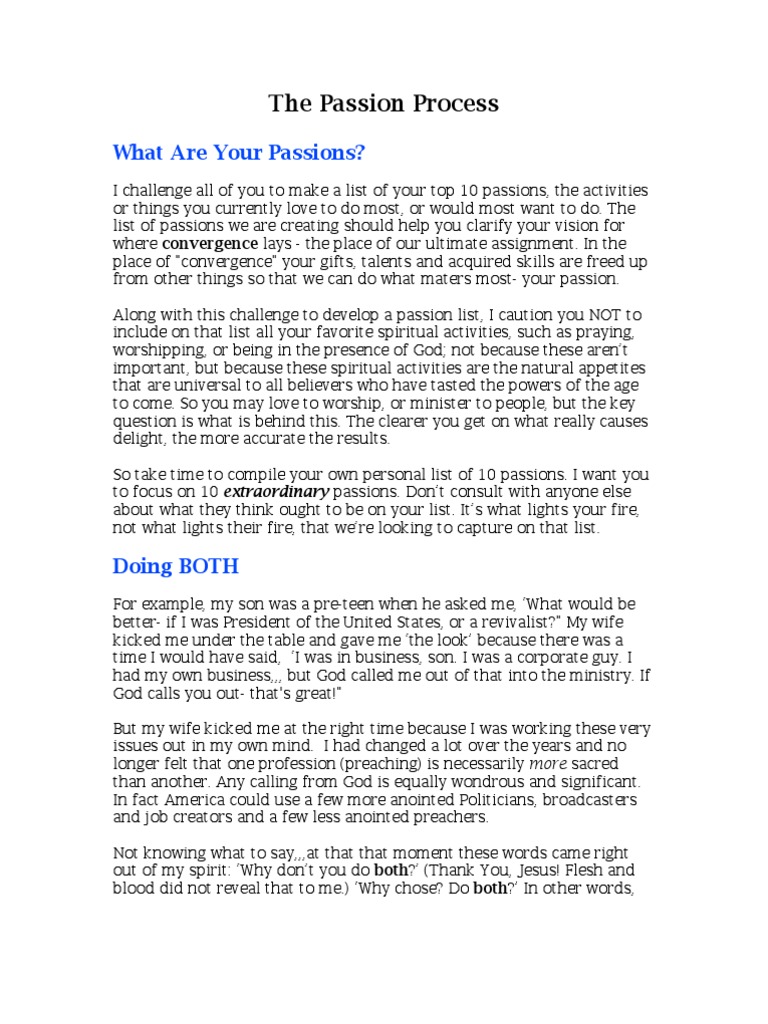 Create Your Top 10 Passion List | PDF | Religious Behaviour And ...