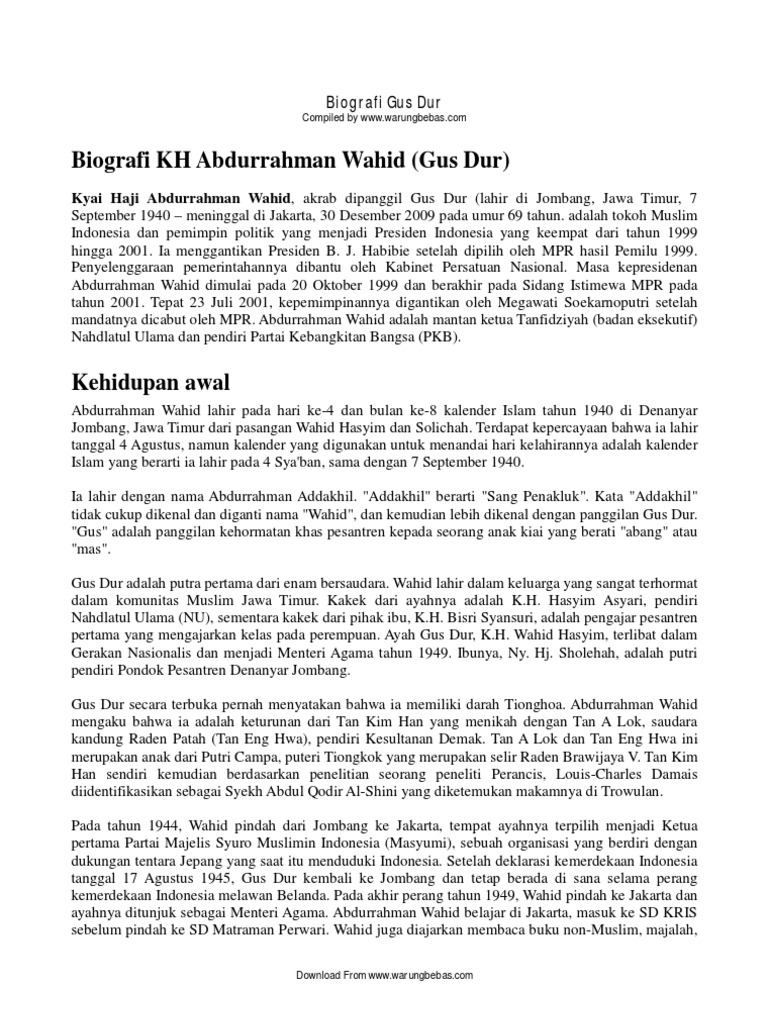 Biografi Gus Dur | PDF