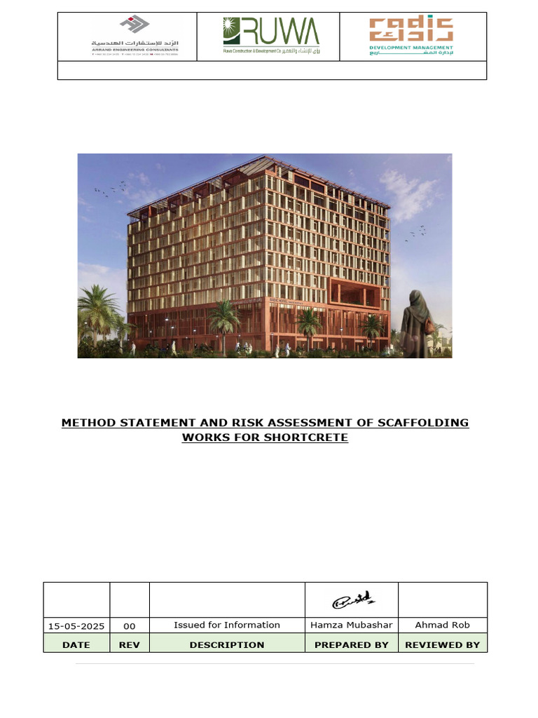 Scaffolding Safety Method Statement Jeddah | PDF | Scaffolding | Risk