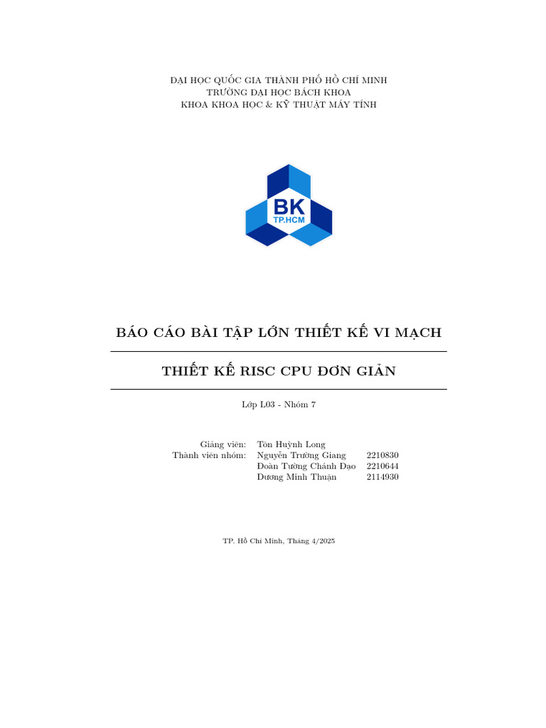 THIẾT KẾ RISC CPU ĐƠN GIẢN | PDF