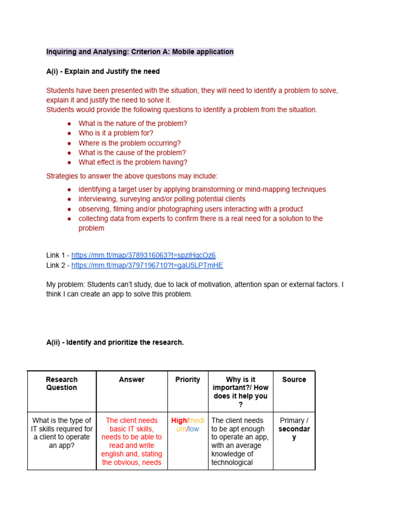 Design - Criterion A - MYP3 - Unit 1 | PDF | Mobile App | Apple Inc.