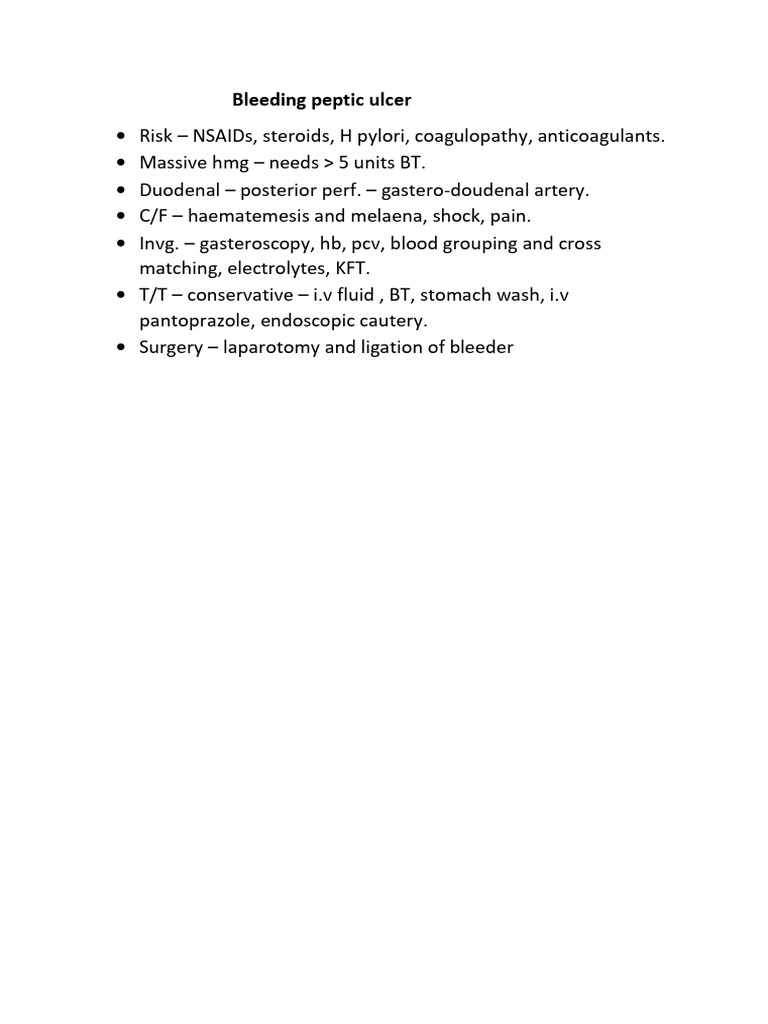 Bleeding Peptic Ulcer | PDF