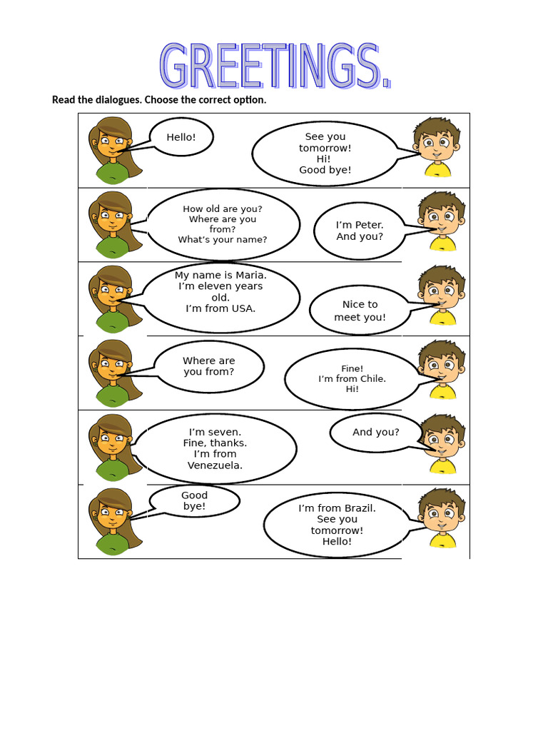 5x Greetings Choose The Correct Option 2 | PDF