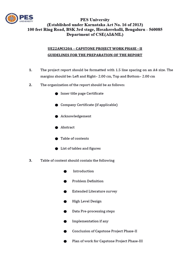 UE22AM320A - Capstone Project Phase - II - Report - Guidelines | PDF | Computing