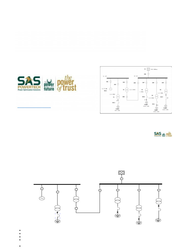 Sample Etap Report Load Flow Short Circuit Relay Coordination | PDF | Transformer | Electrical Grid
