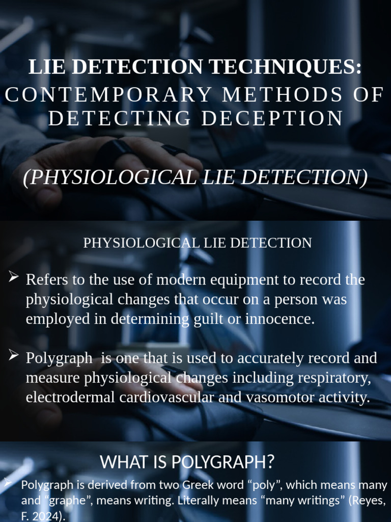 Lie Detection Presentation 1 | PDF | Polygraph | Physiology