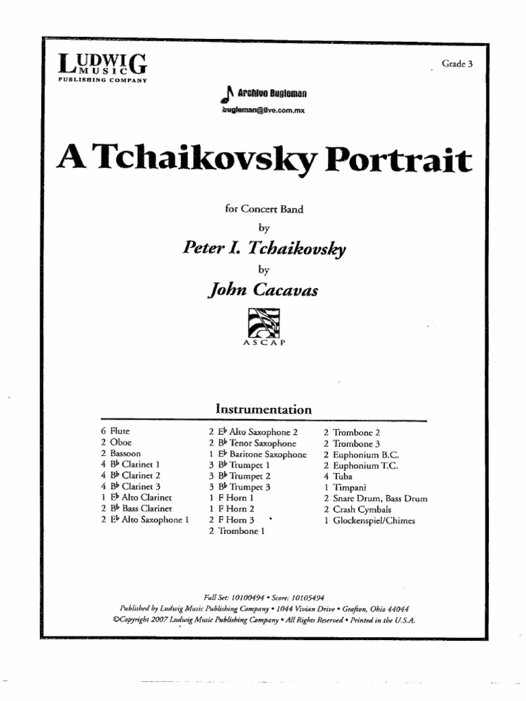 A Tchaikovsky Portrait Parts - Arranxos John Cacavas | PDF