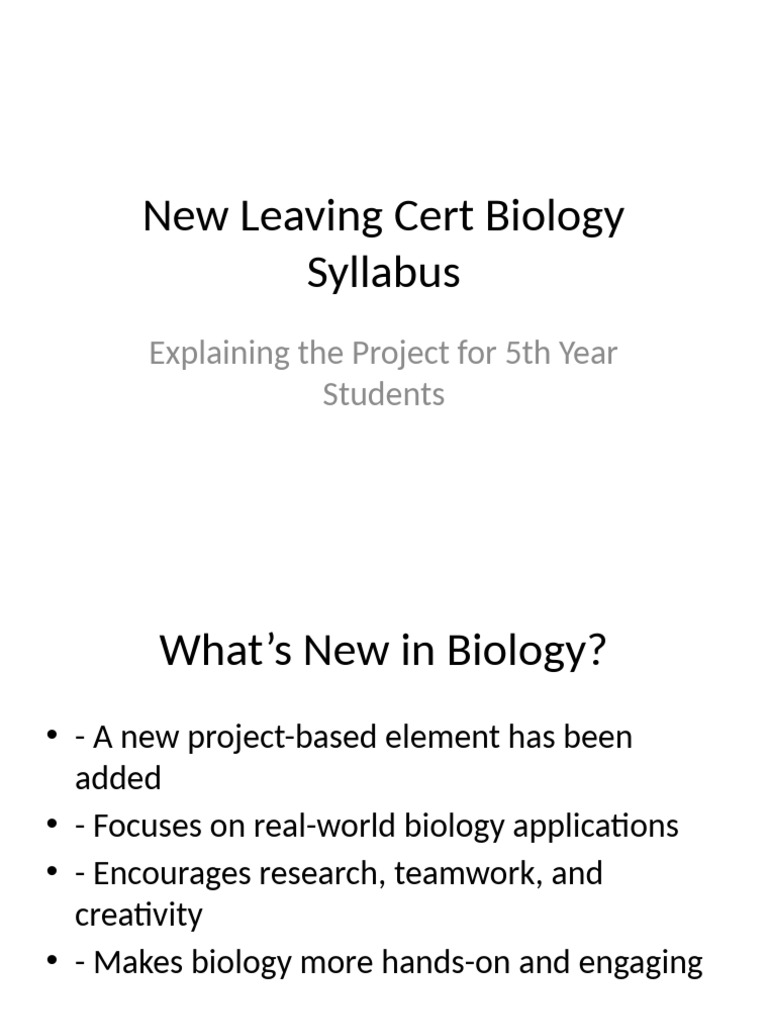 Leaving Cert Biology Project | PDF