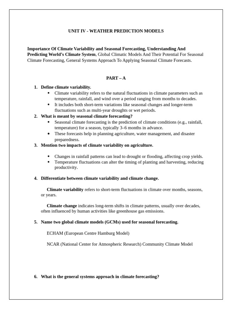Global Climate Models for Seasonal Forecasting | PDF | Climate ...