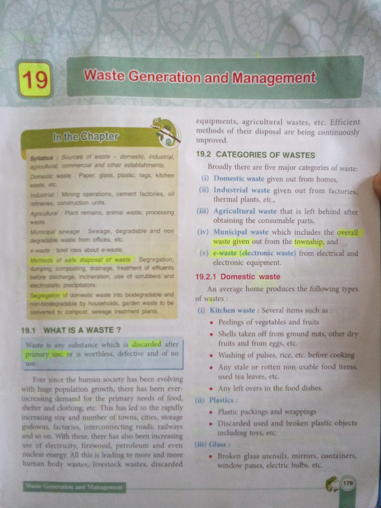 Biology CH - 19 (Waste Generation and Management) Marking | PDF