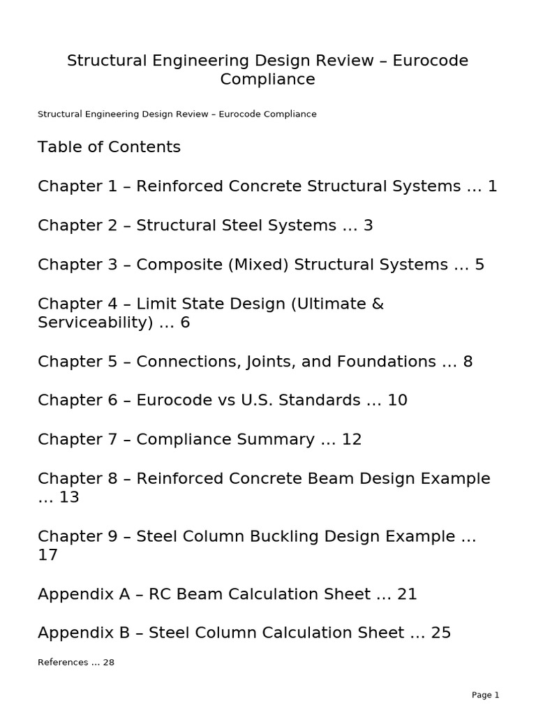 Structural Engineering Design Review Eurocode Compliance | PDF | Strength Of Materials | Concrete