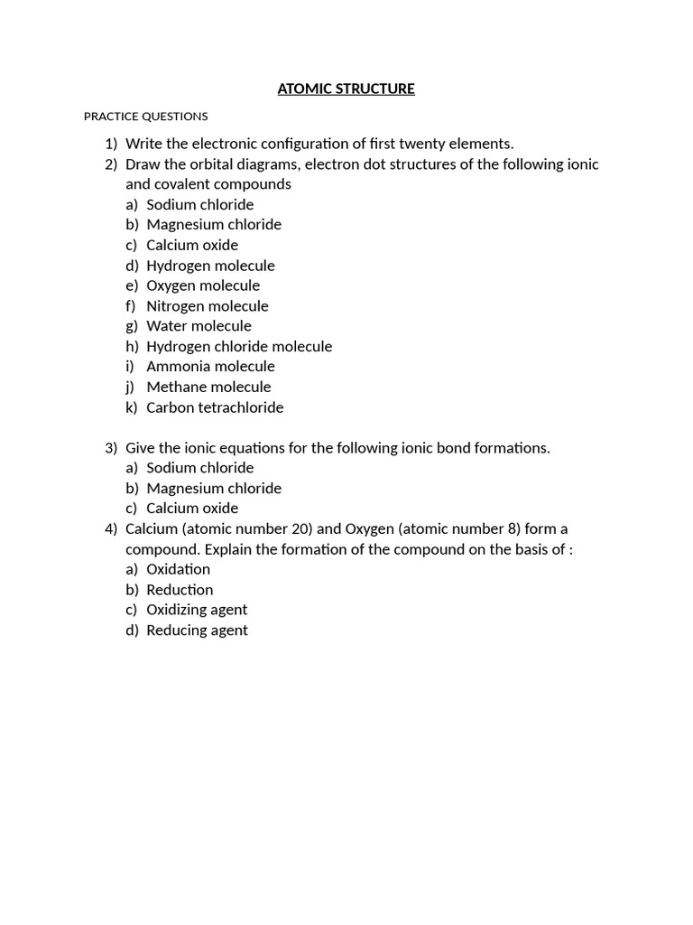 Class 9 Atomic Structure Revision | PDF