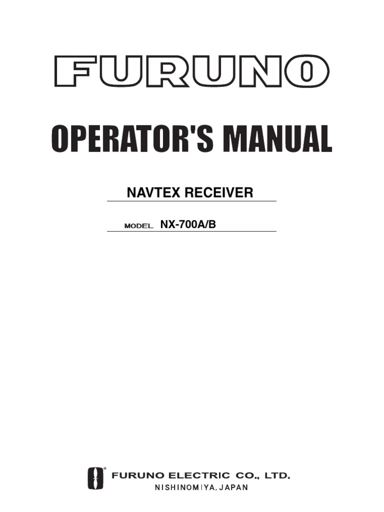 Navtex Manual - Furuno | PDF | Navigation | Electronics