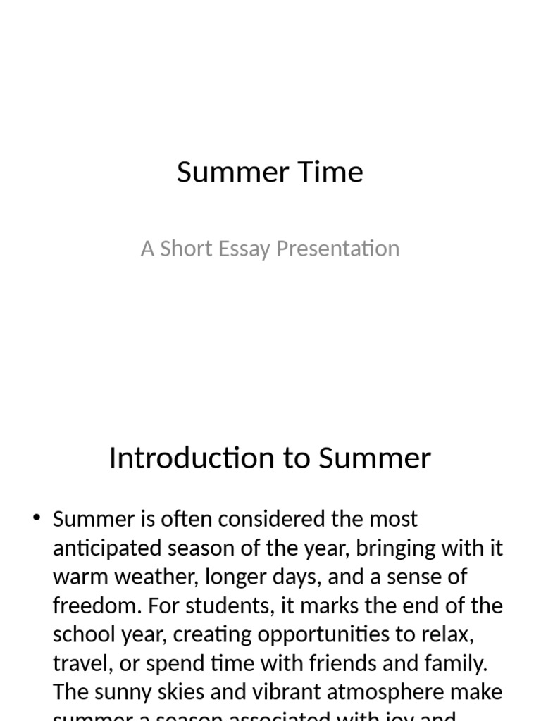 Summer Time Presentation | PDF