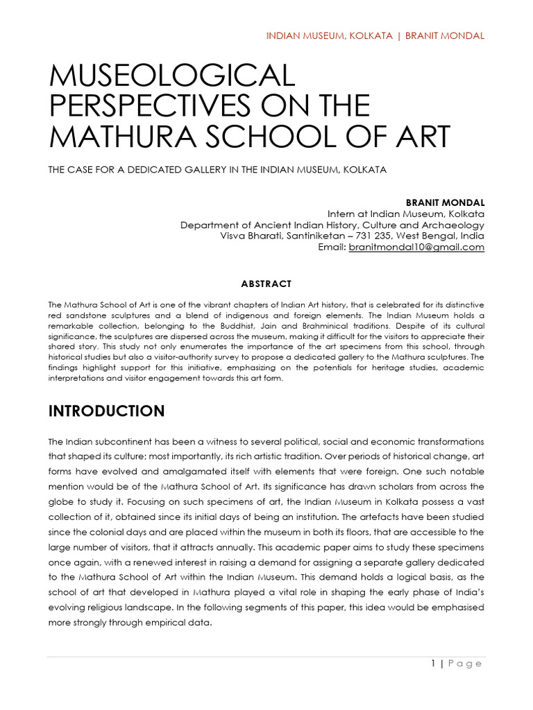 Museological Perspectives On The Mathura | PDF