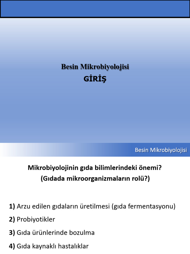 2 Besin Mikrobiyolojisi GIRIS 2 | PDF