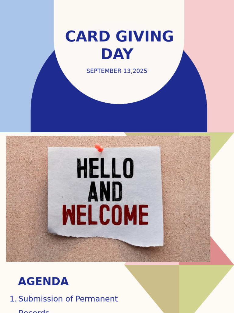 Card Giving Day Agenda 2025 | PDF