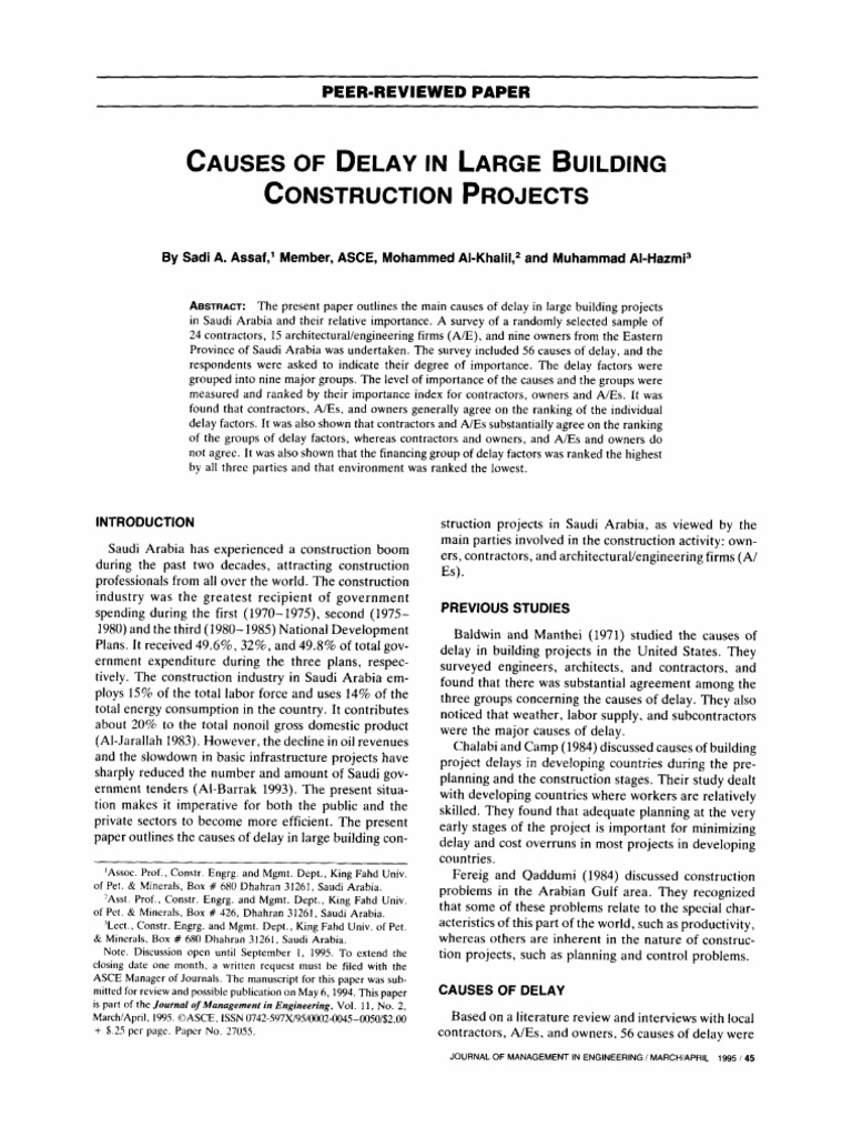 Causes of Delay in Saudi Building Projects | PDF | Questionnaire