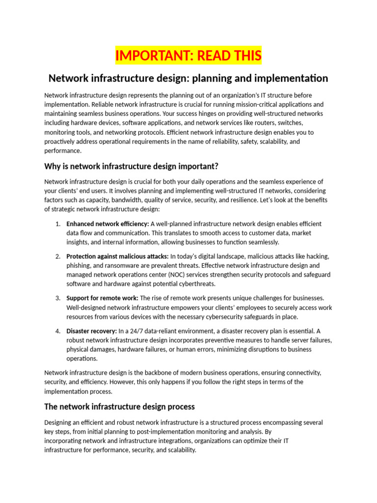 Case Study Proposal - Design and Implementation of A Secure Network Infrastructure | PDF ...