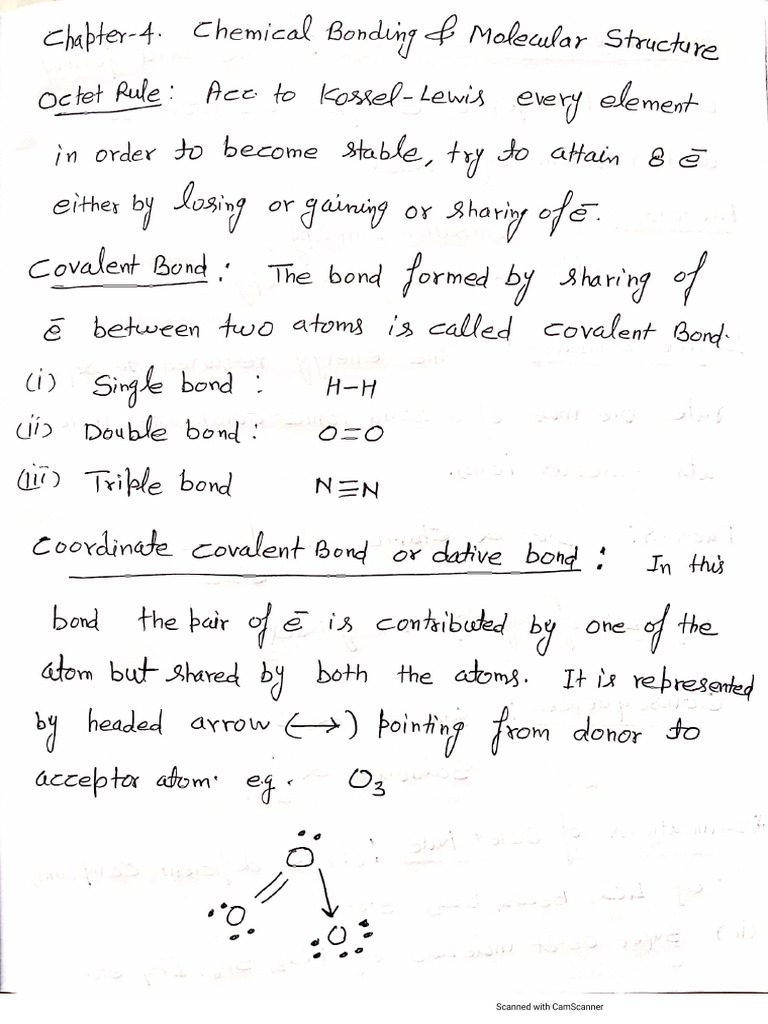 Short Notes of Chemical Bonding | PDF