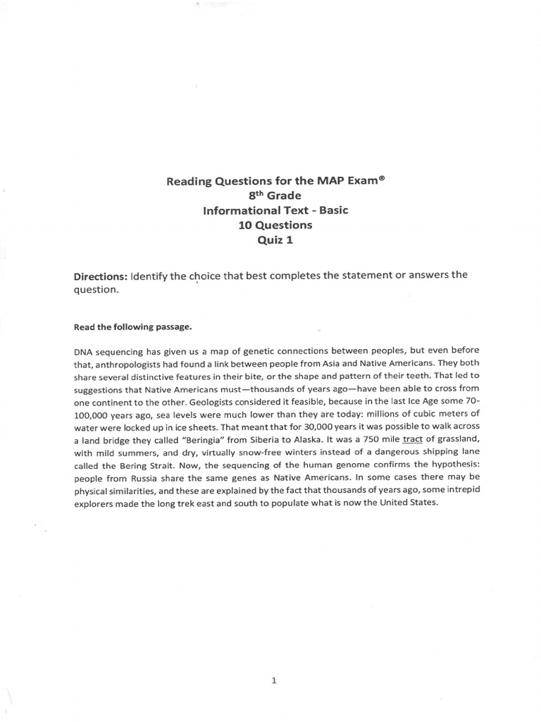 MAP Reading G8 | PDF