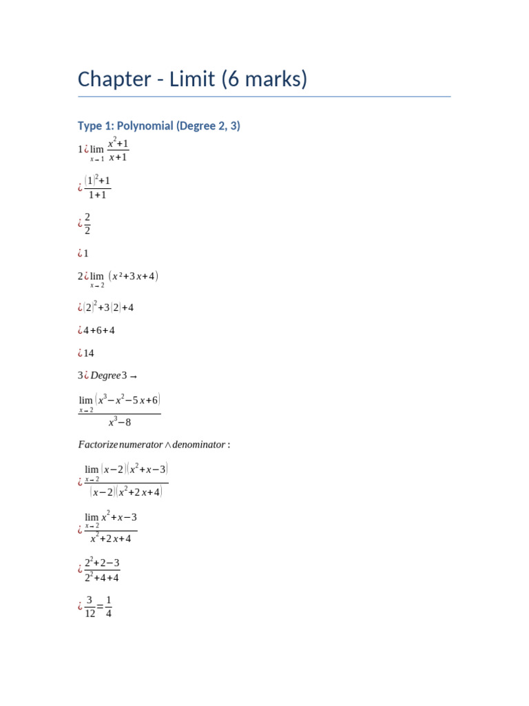 Limit Laws and Problems Worksheet | PDF | Functions And Mappings ...