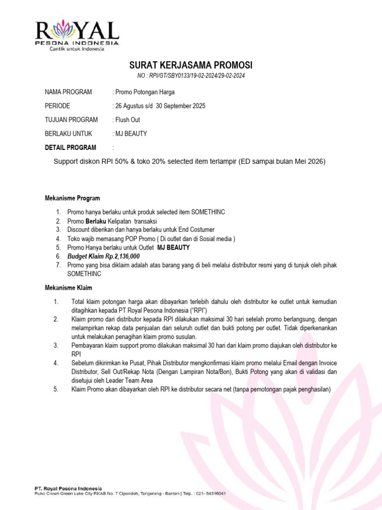 Promo Potongan Harga MJ Beauty 2025 | PDF