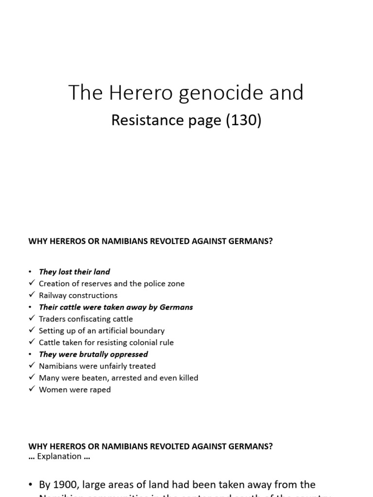 Herero Genocide: Causes and Resistance | PDF | Namibia | German Empire