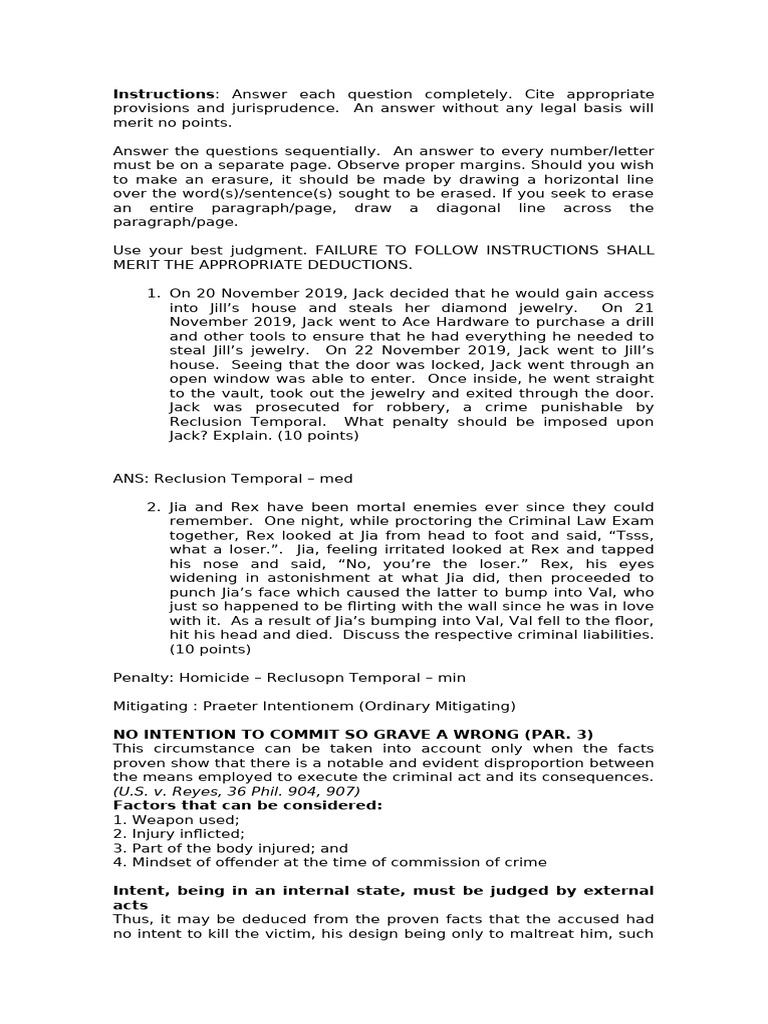 Criminal Law Finals 2019 | PDF | Fine (Penalty) | Crimes