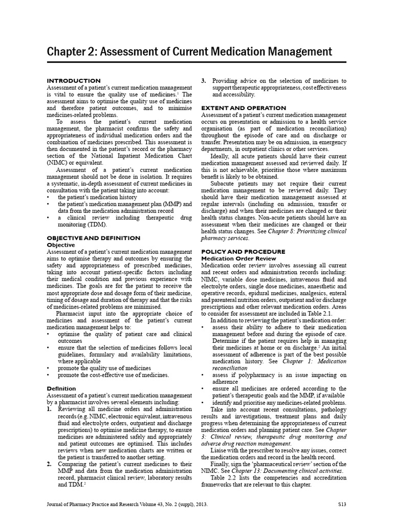 Current Medication Management Assessment | PDF | Pharmacy | Patient