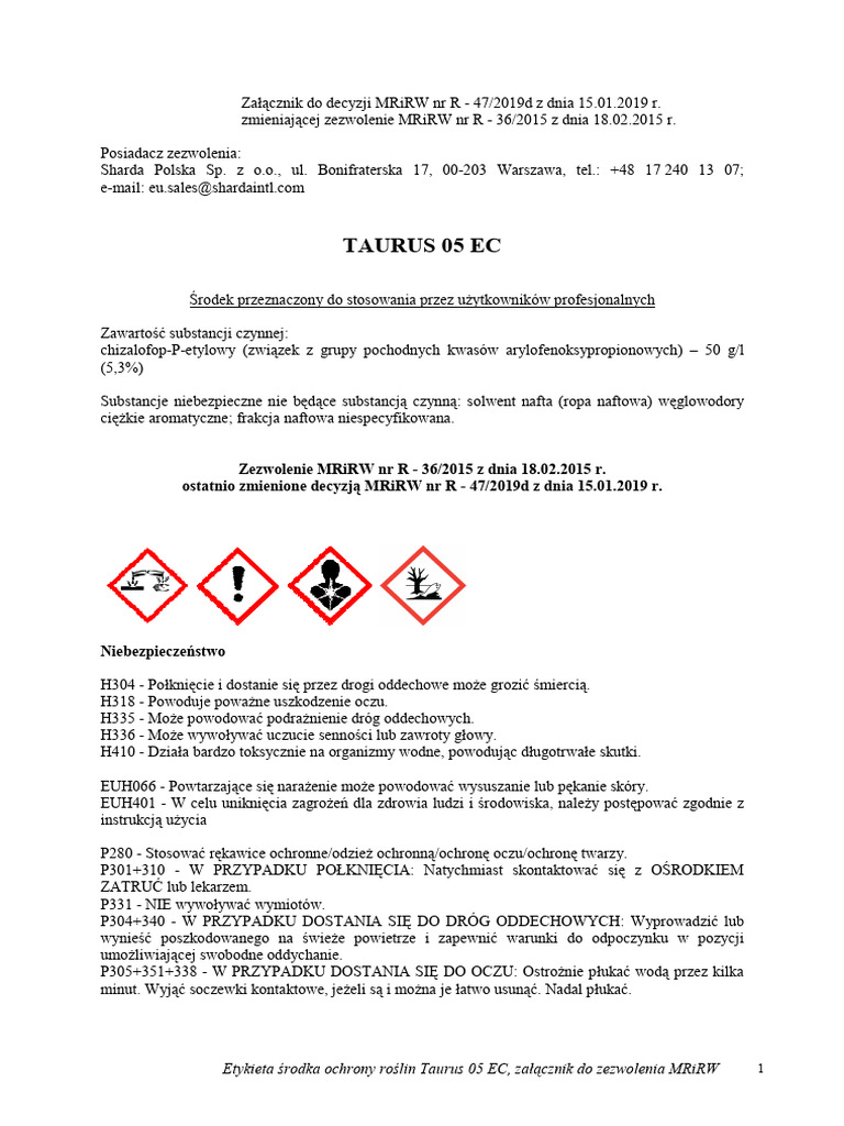 Taurus 05 EC - ET 15-01-2019 | PDF