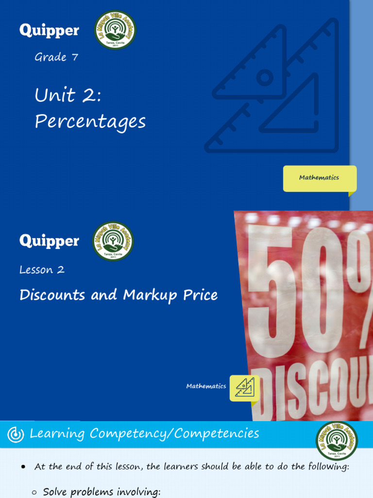 Discounts and Markup - 0 | PDF | Percentage | Prices
