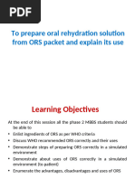 Oral Rehydration Solution Guide | PDF | Diarrhea | Medical Specialties