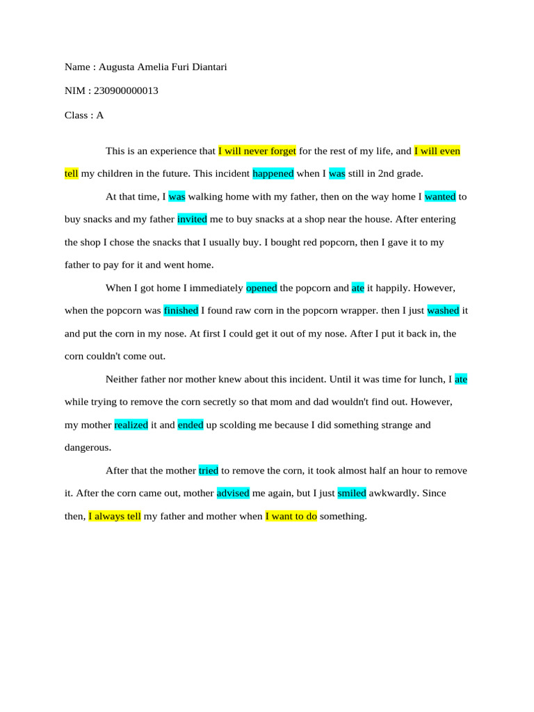 Augusta Amelia Furi Diantari - 23090000013 - B. Inggris | PDF