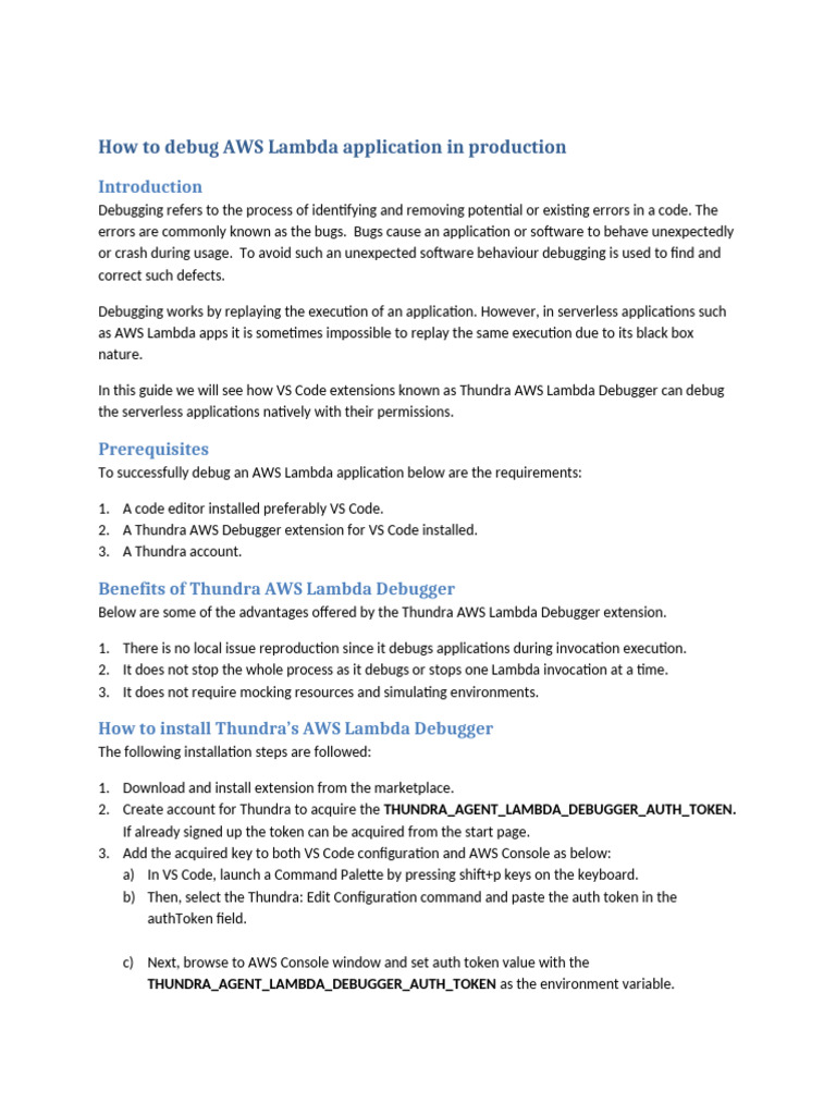 How To Debug AWS Lambda Application in Production | PDF | Debugging | Computing