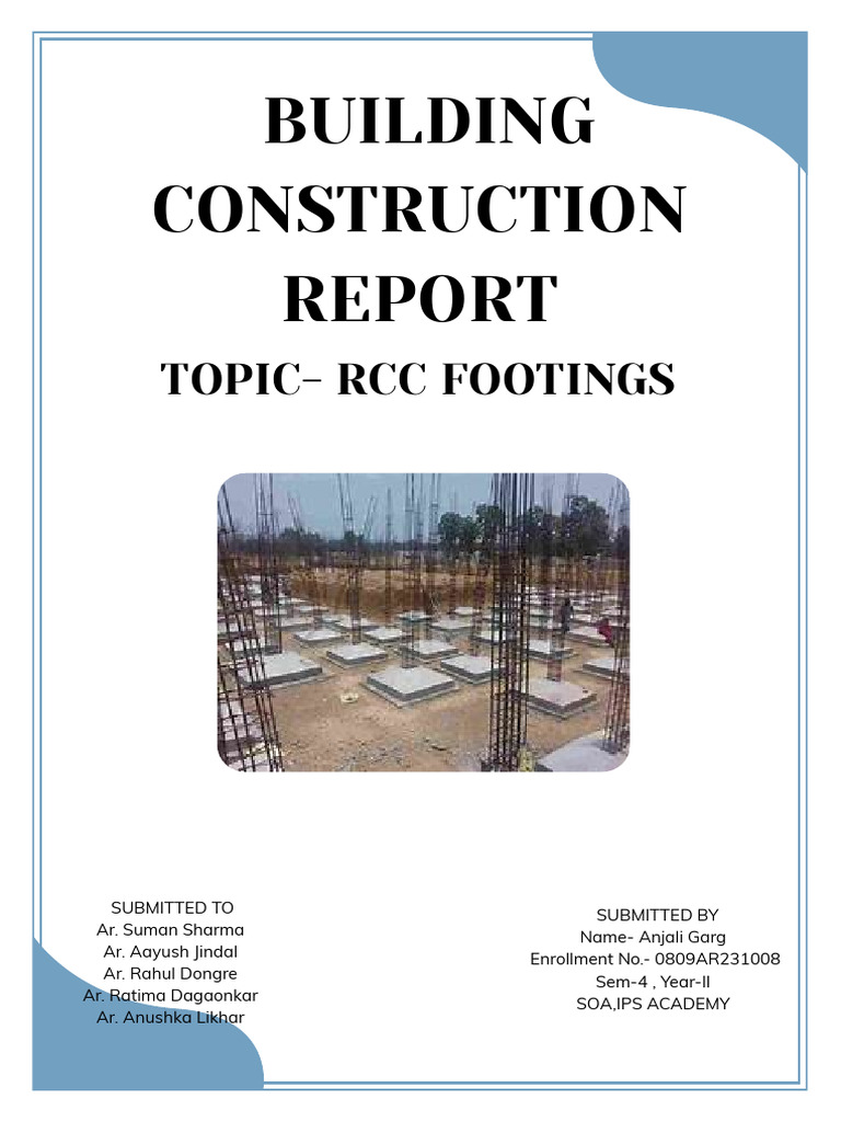 Construction Report | PDF | Foundation (Engineering) | Beam (Structure)