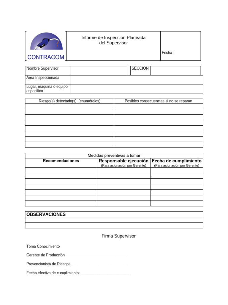 Form Inspección Planeada | PDF