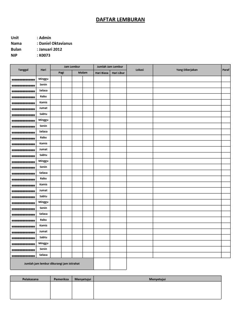 Form Lemburan | PDF
