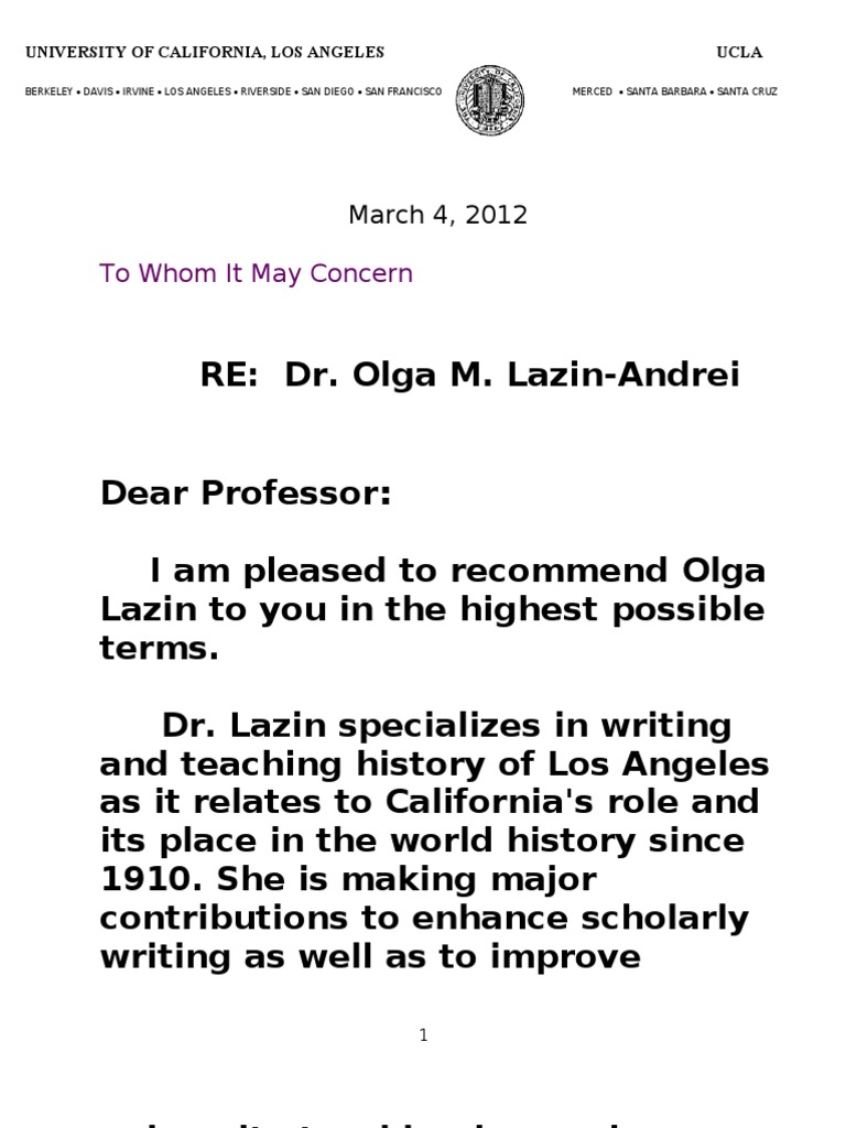 Recommendation DR James Wilkie UCLA Letterhead | Download Free PDF ...