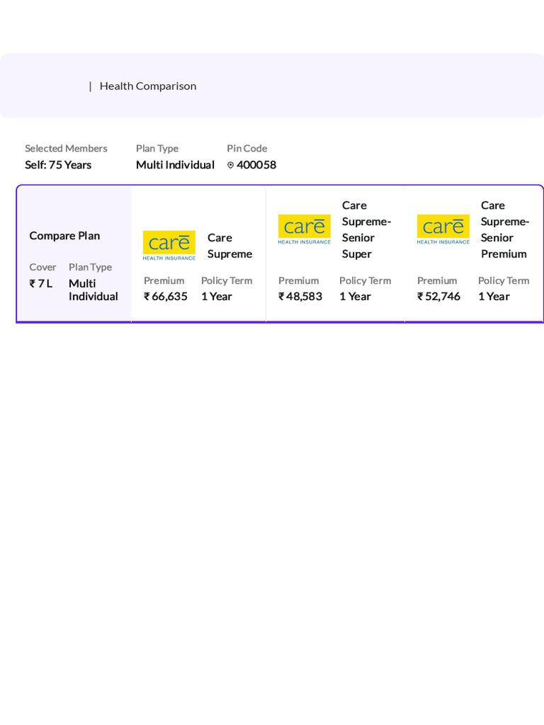 Health Plan Comparison for Seniors | PDF