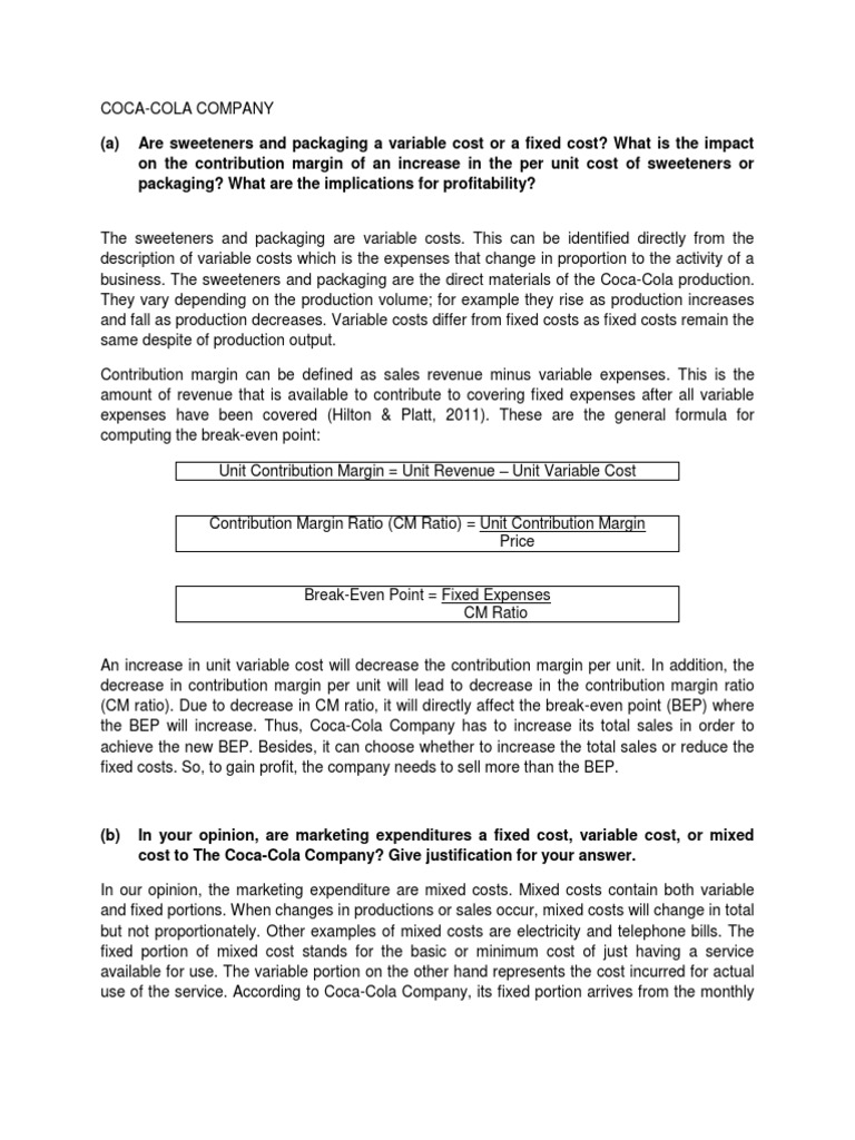 Coca-Cola Case Study | PDF | Coca Cola | Market (Economics)