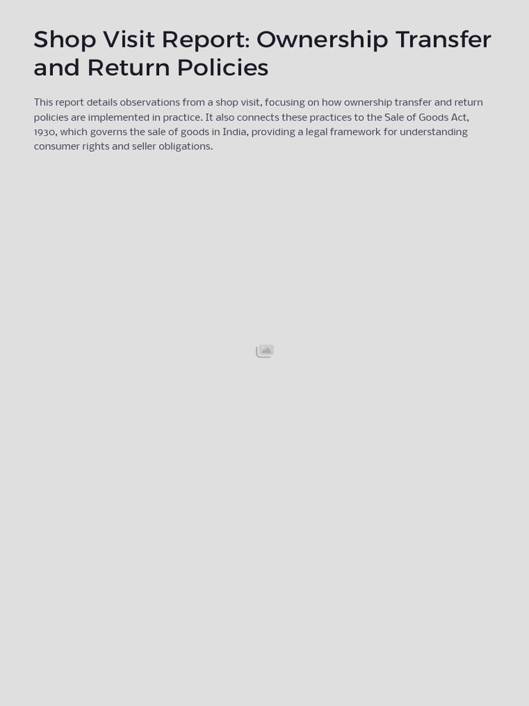 Shop Visit Report Ownership Transfer and Return Policies Removed Images ...