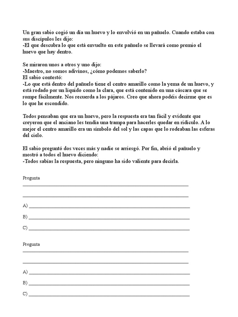 Actividad Comprensión Lectora Pdf