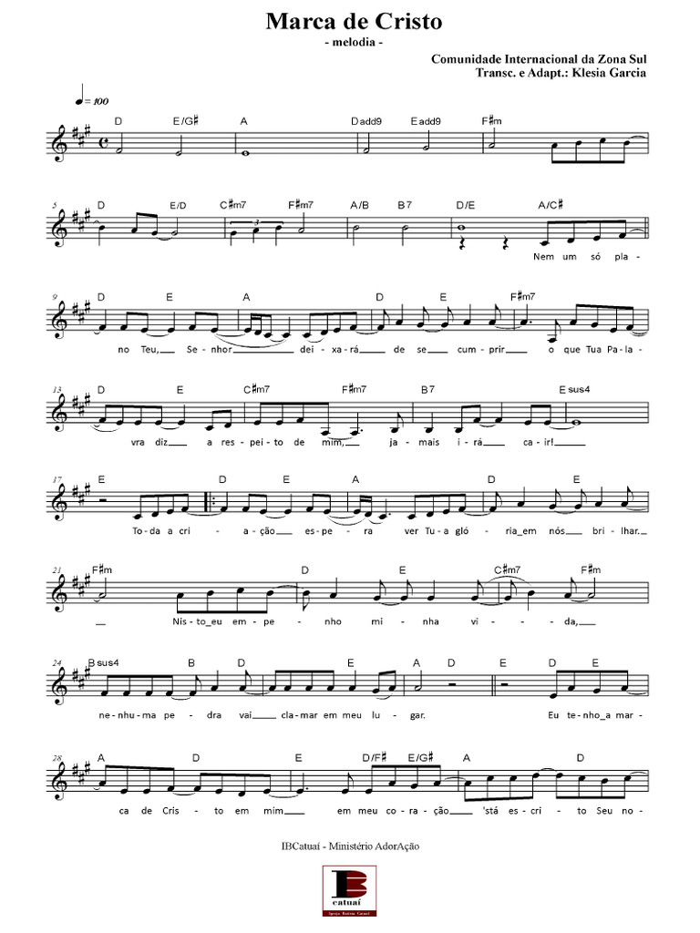 Marca de Cristo - Melodia | PDF