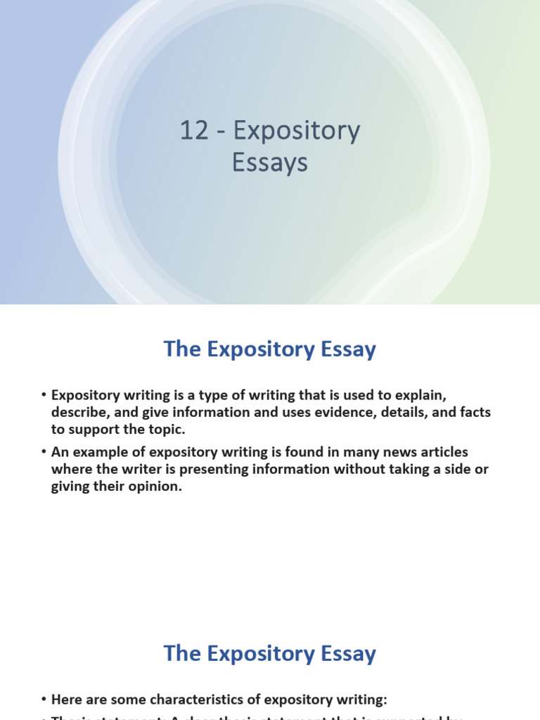 Expository Essays: Writing Guide | PDF