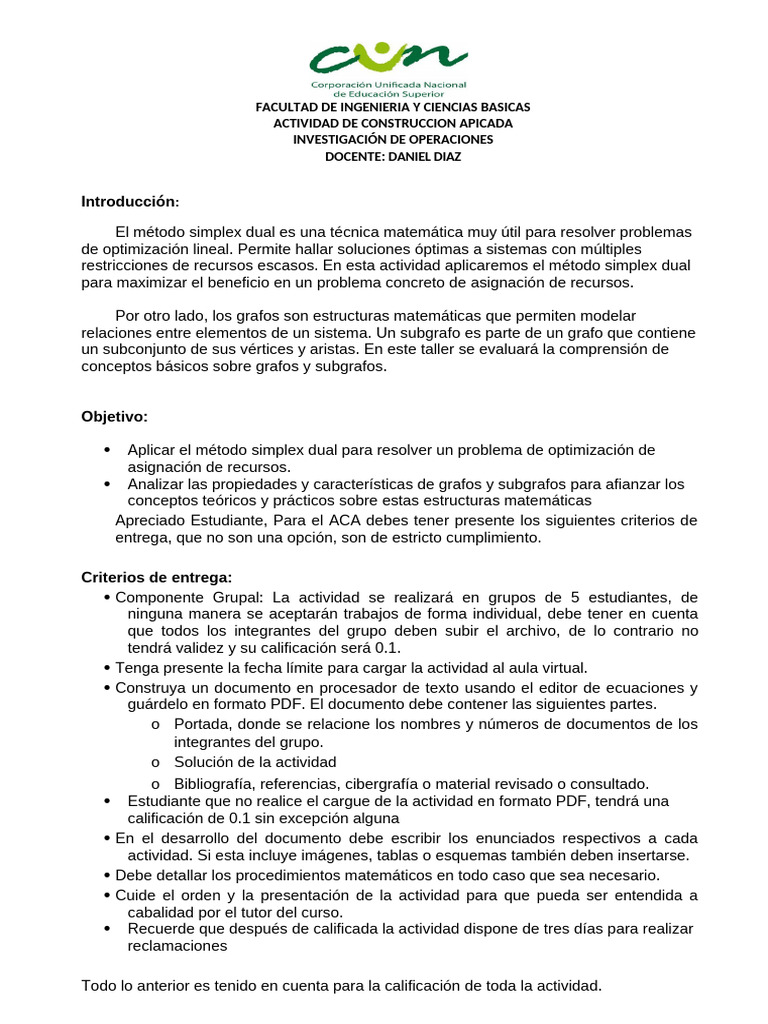 Aca Ii Método Simplex Dual | PDF | Teoría de grafos | Optimización ...