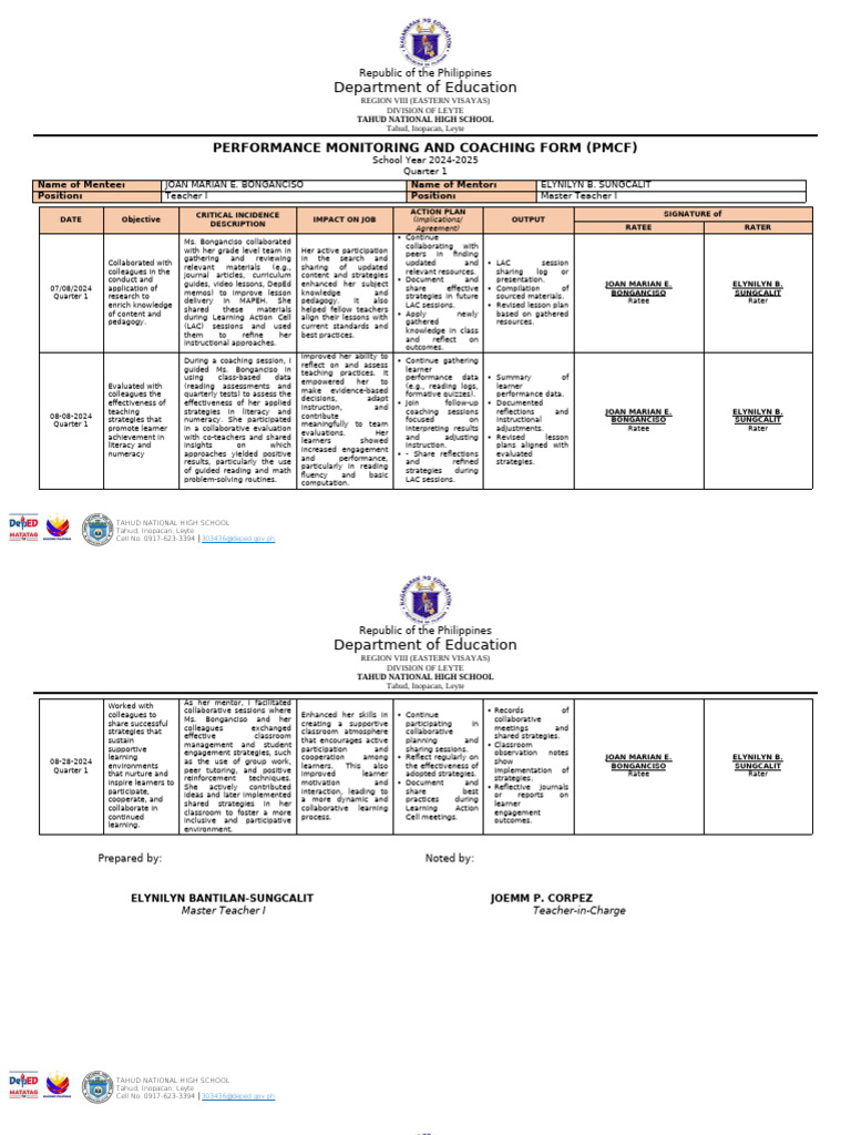 PMCF 2024-2025 | PDF | Mentorship | Learning