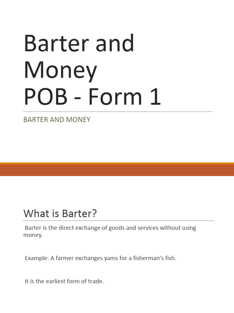 Barter and Money | PDF